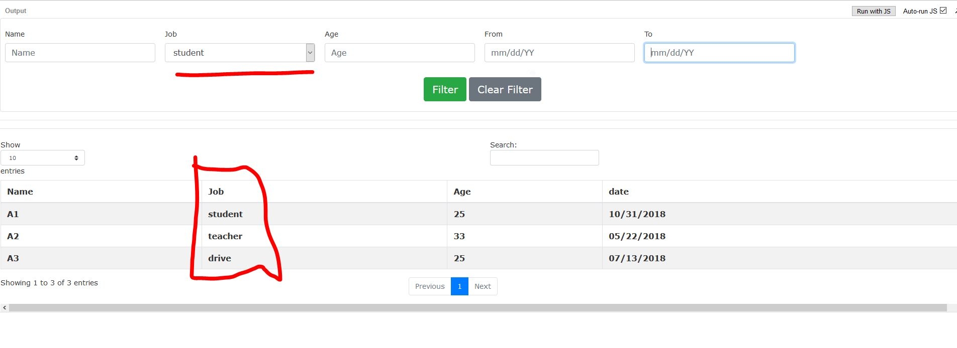 How To Apply Advanced Search On Datatable Using Input Text And Select 
