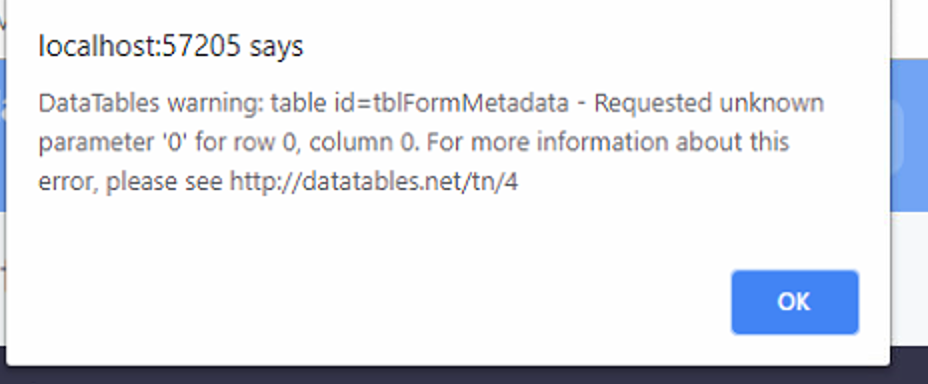 Requested Unknown Parameter 0 For Row 0 Column 0 — Datatables Forums