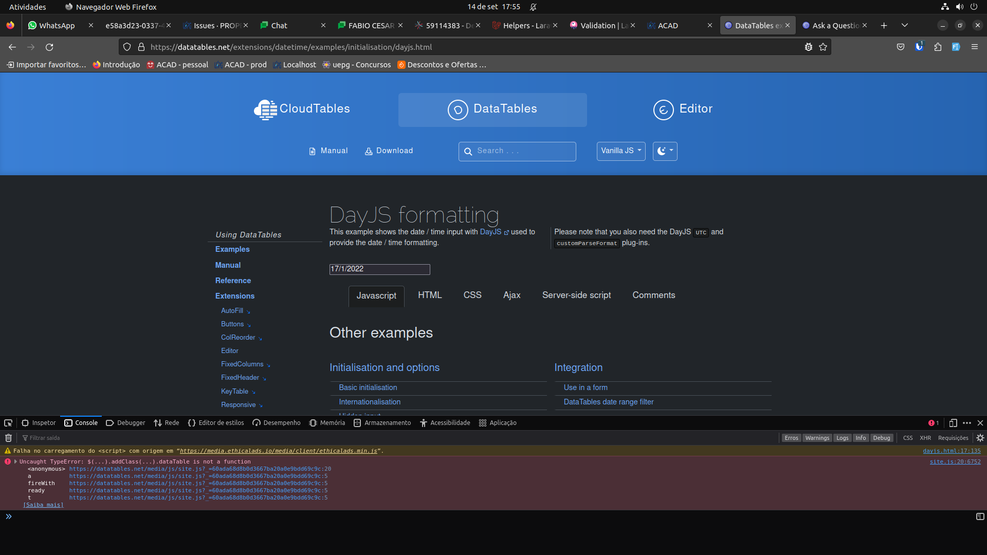 The DateTime Examples Are Not Working Properly DataTables Forums