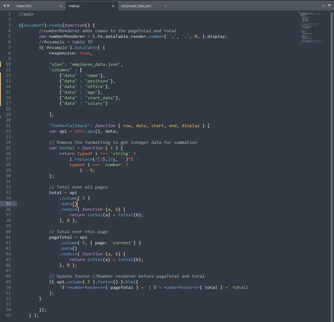 Need Help With Trying To Create DataTable With Ajax From JSON Sourced